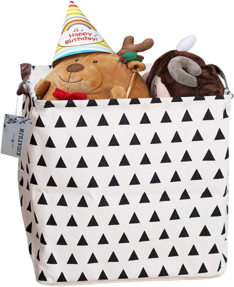 Square Canvas Toy Storage Bins Basket with Handle X-Large, Triangle | eBay
