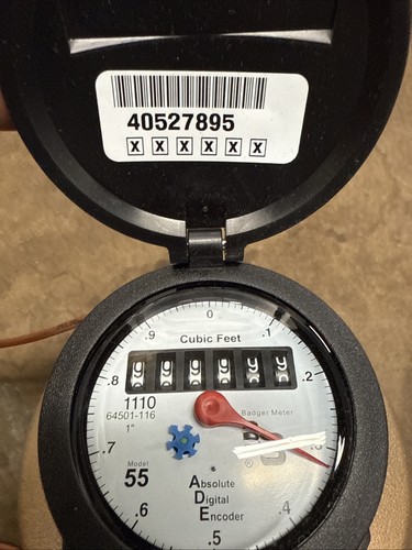 Badger M55 Water Meter ADE Cubic Feet Register | eBay