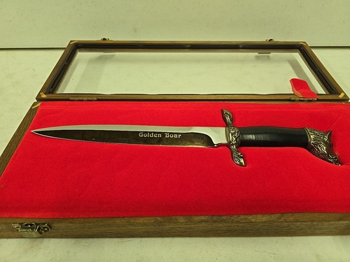 Vintage 1990 Kershaw Golden Boar Dagger In Case German WW1 Reissue 448/ ...