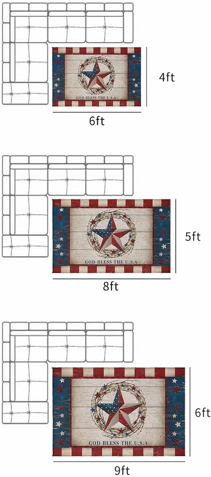Outdoor Patio Rugs Rustic Star American Flag Stripes Outdoor Area Rug ...