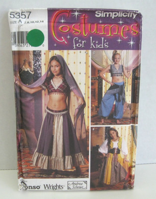 Simplicity 5357 Belly Dancer / Gypsy Costume Pattern Child & Teen 7-14 ...