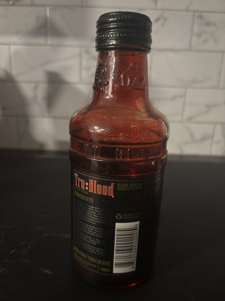 HBO True Blood O-Positive Tru Blood Orange Vampire Drink Glass Bottle ...