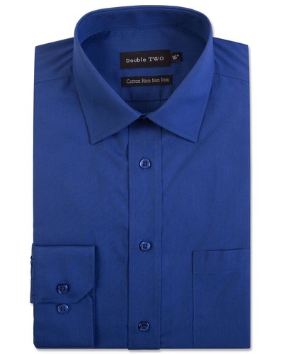 Double Two Men's Long Sleeved Cotton Rich Non Iron Shirt (4500) 18 ...