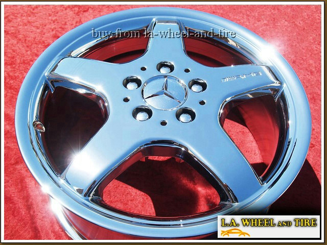 SET OF 4 NEW CHROME 17" MERCEDES BENZ CLK430 CLK55 AMG OEM WHEELS RIMS ...