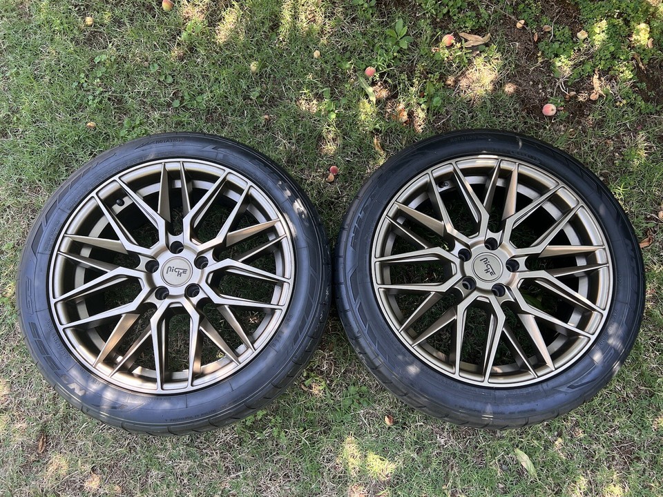 (2) 19x8.5 Niche M191 Gamma Bronze Wheel +35mm Aluminum Rim & Nitto ...