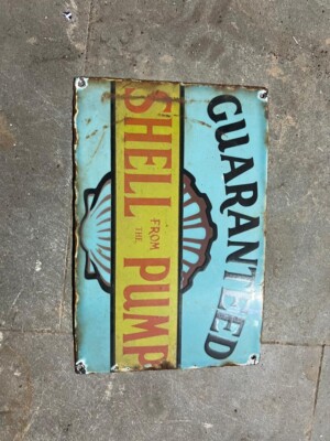 Porcelain Shell Enamel Sign Size 12x7 Inches | eBay