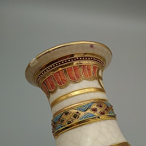 Antique Japanese Kyo Satsuma Sennosuke Kusube Vase Samurai Vase 17cm ...