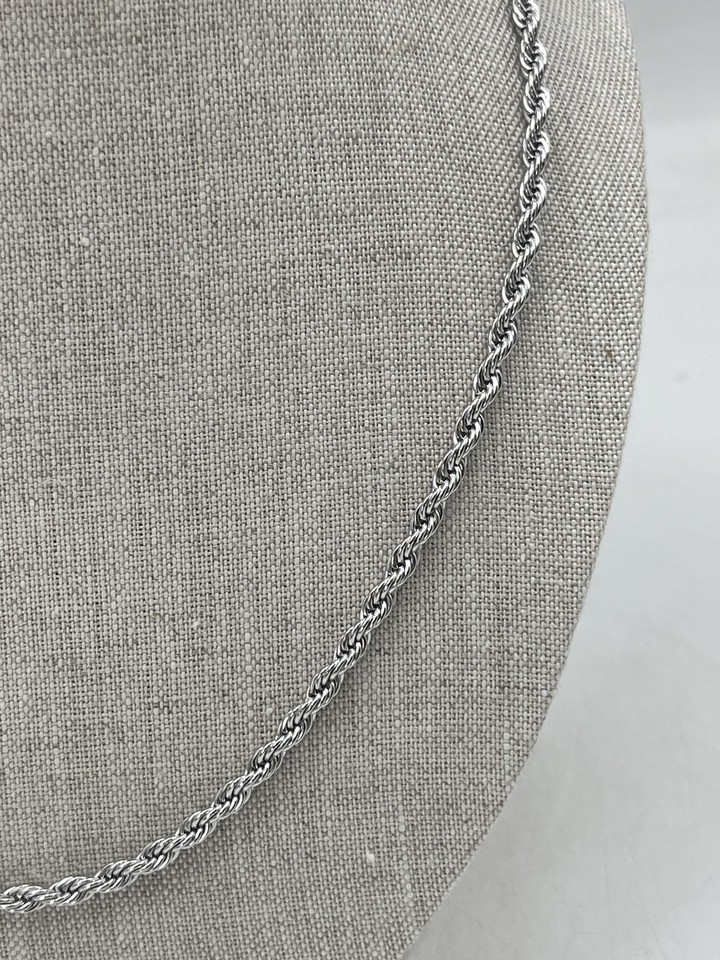 GLD 4mm Unisex 20-Inch Rope Chain 14K White Gold Plated | eBay