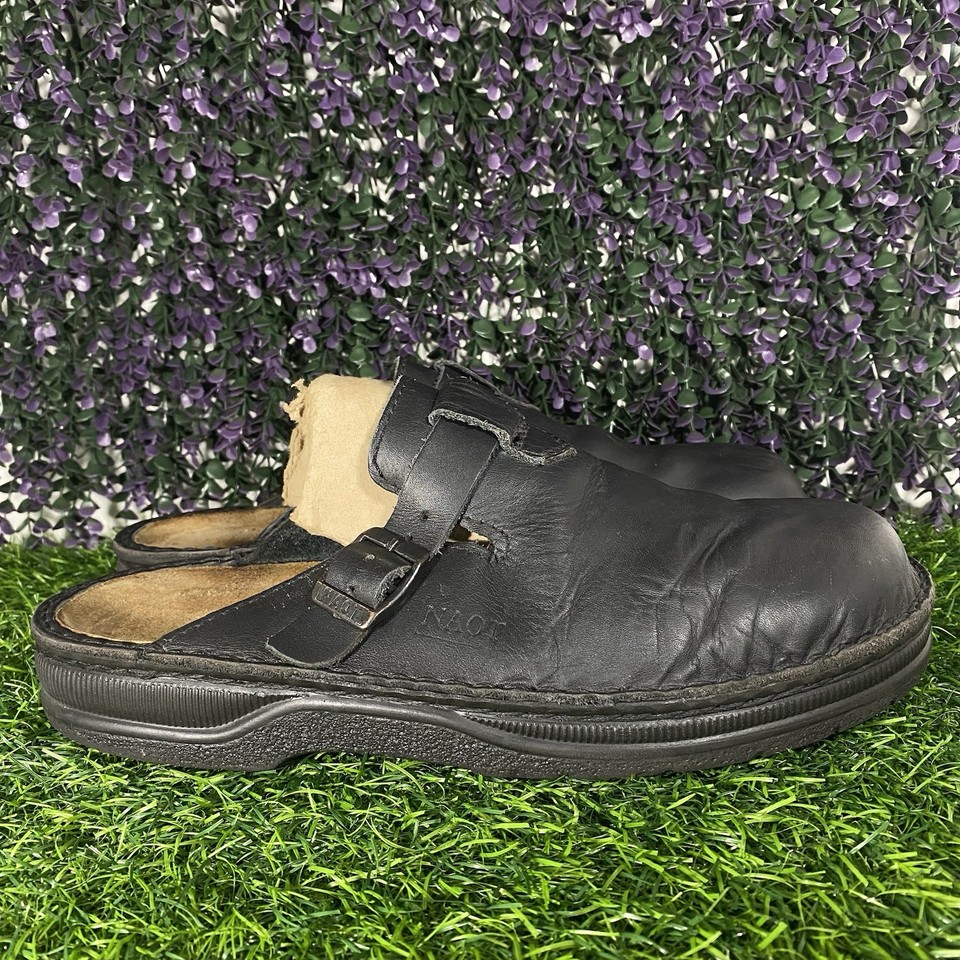 NAOT Fiord Mules Men’s Size 10 Black Leather Clogs Slip On Buckle | eBay