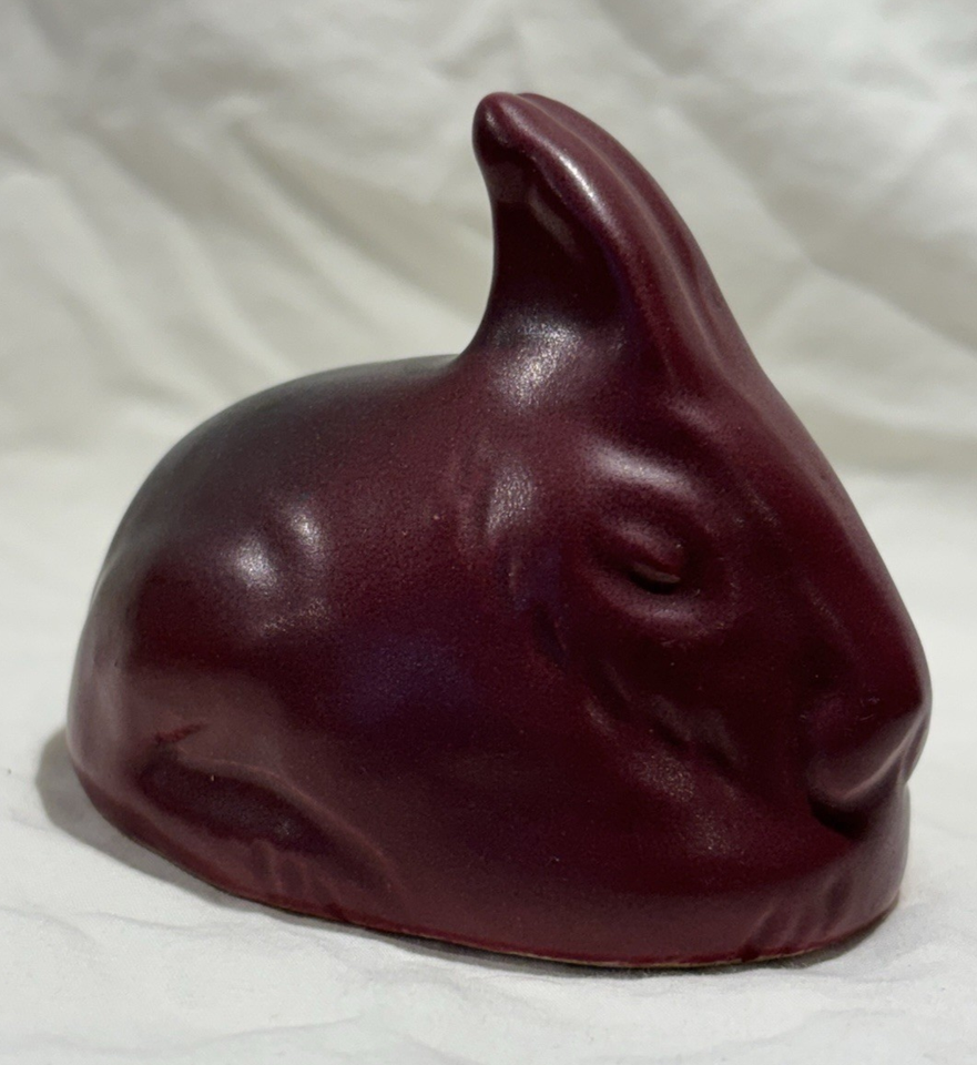Vintage Van Briggle Pottery Solid Bunny Rabbit Mulberry Glaze Stamped ...