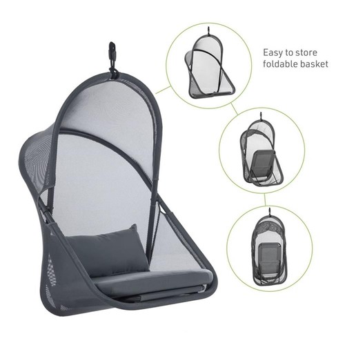 Afuera Living Crush Outdoor Foldable Mesh Egg Swing Chair in Dark Gray Fabric | eBay