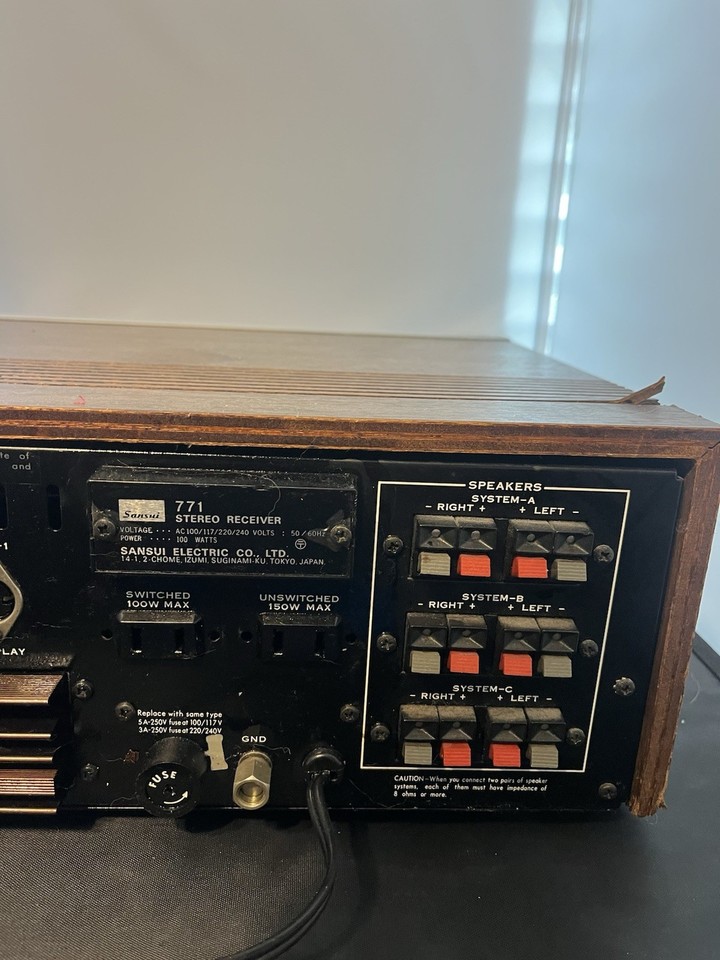 Vintage SANSUI STEREO RECEIVER MODEL 771 Powers UNTESTED | eBay