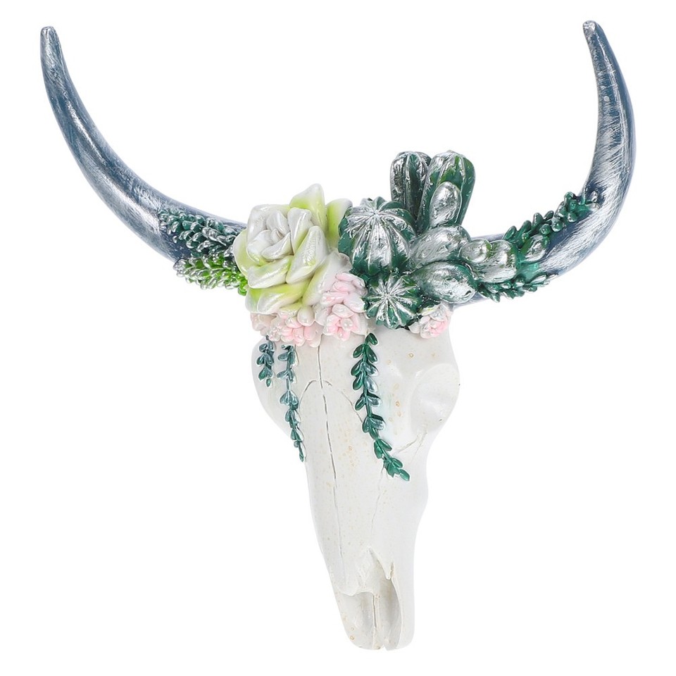 Traditional Home Decor Fish Tank Cow Skull Ornament Head Sculpture ...
