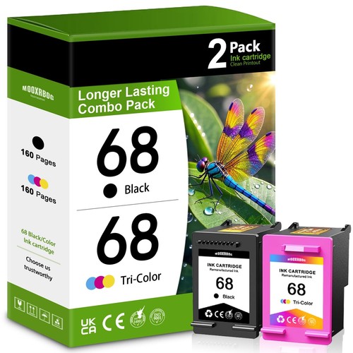 68 Ink Cartridges Black Color Combo Pack Compatible with HP 68 Ink ...