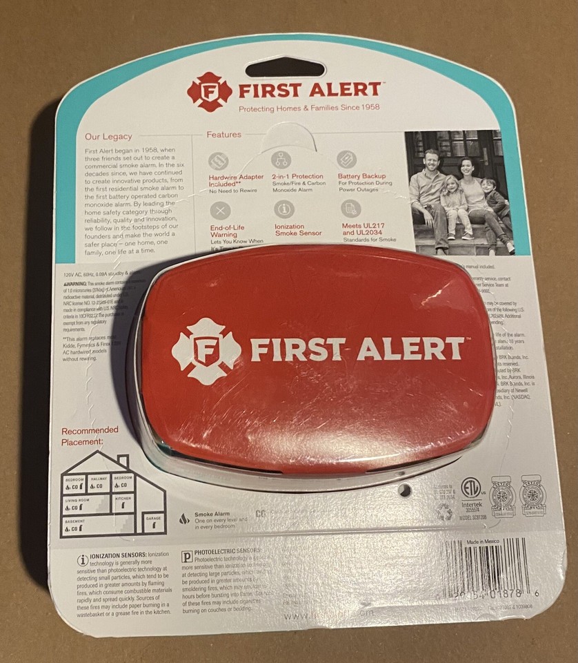 First Alert Hardwired Smoke & Carbon Monoxide Alarm SC9120B. New in Box ...