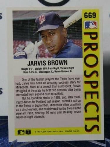 1992 FLEER PROSPECTS JARVIS BROWN # 669 MINNESOTA TWINS BASEBALL | eBay ...