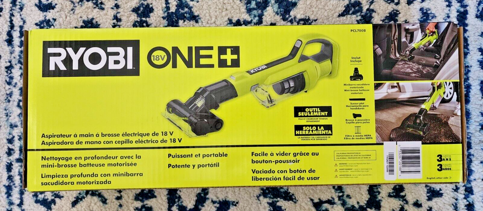 OOS RYOBI 18V ONE+ Cordless Powered Brush Hand Vacuum (PCL700B) **NEW ...