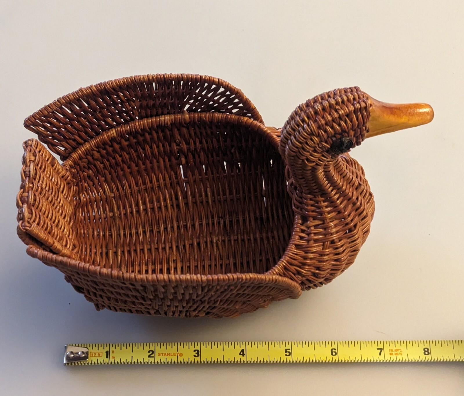 Vintage 1990s Avon Rattan Woven Wicker Duck Basket With Wooded Beak 8.5 ...