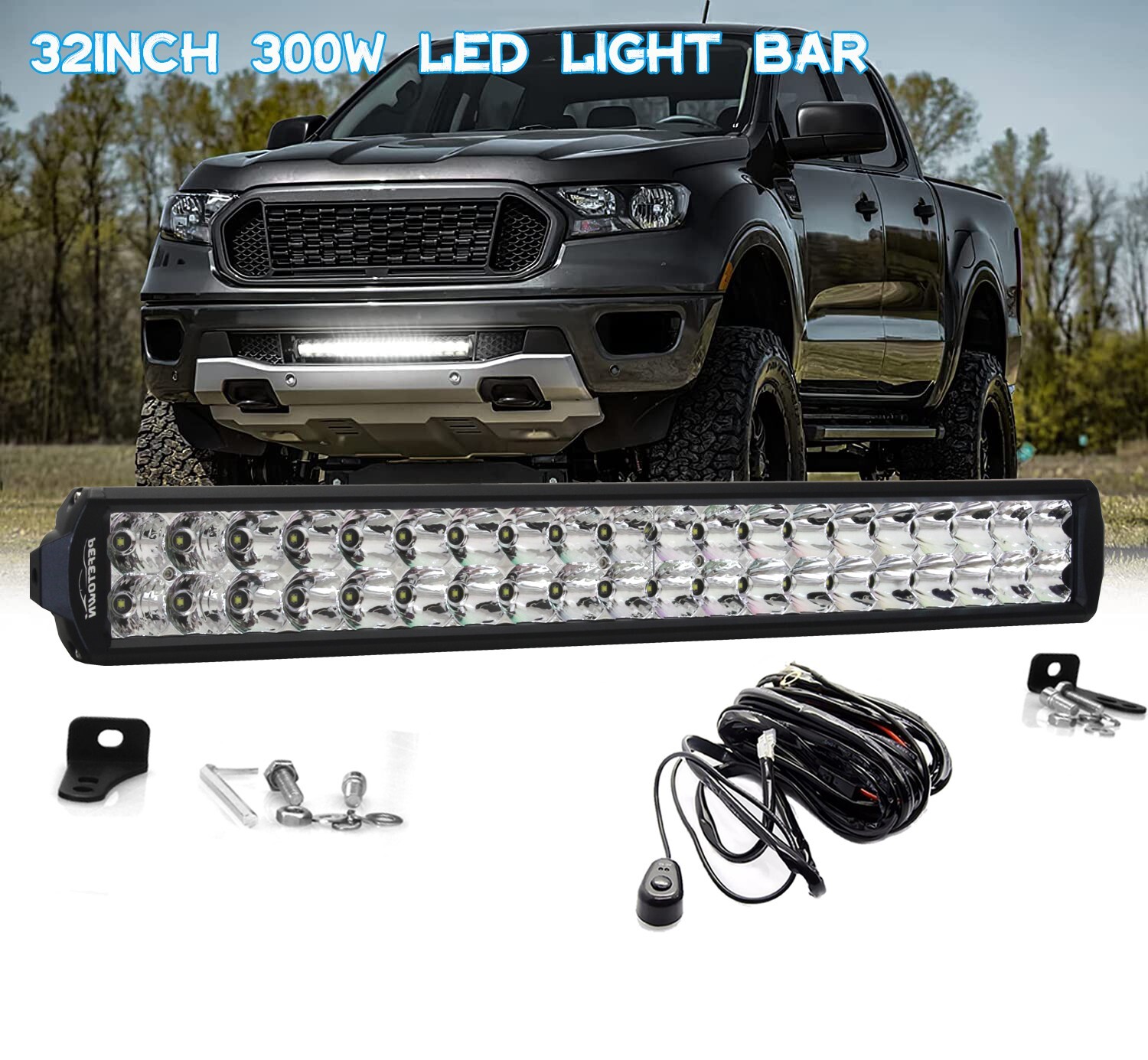 Curved 32Inch LED Light Combo Offroad Driving Work Light Bar Fog SUV ...