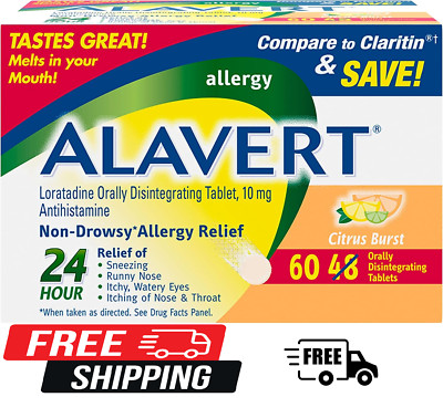 Alavert Allergy 24 Hour Relief, Citrus Burst Flavor, Orally ...