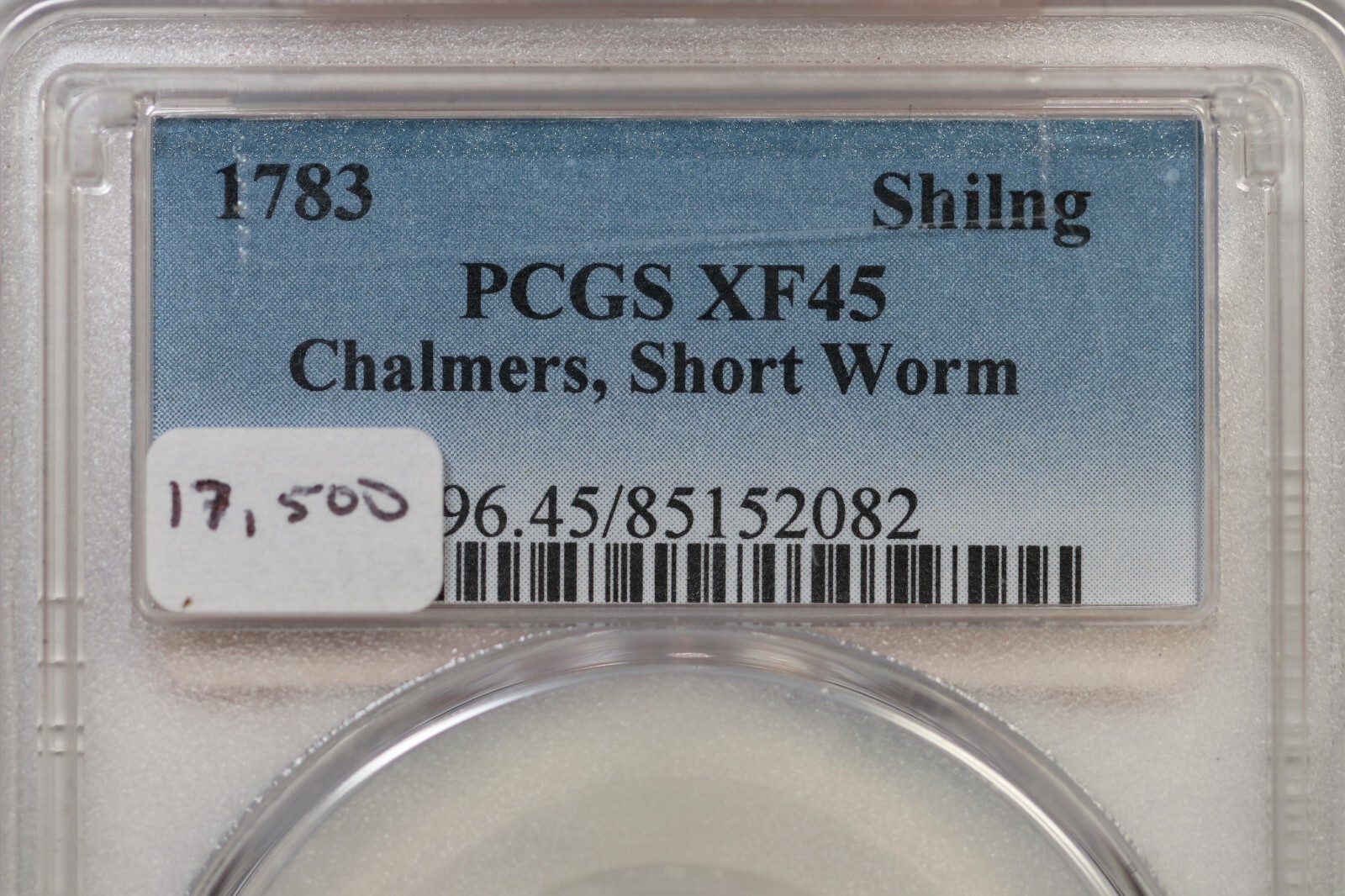 1783 W-1785 R-4+ PCGS XF 45 Short Worm Chalmers Shilling Colonial Coin ...