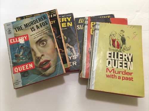 Vintage Lot of 6 Ellery Queen Mystery Paperbacks Pocket Books 1941-1963 ...