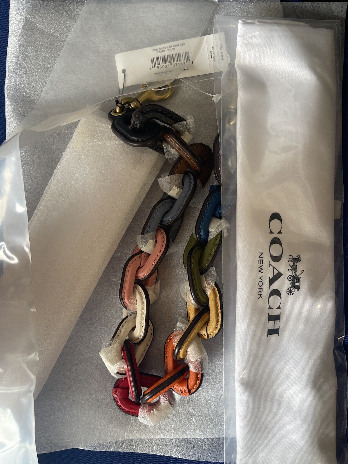 COACH Rainbow PRIDE Leather Covered Short Chain Strap CA220 NWT | eBay