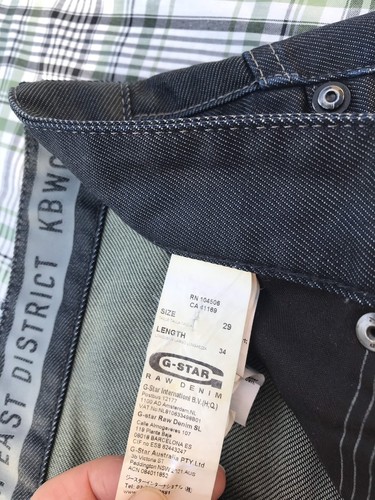 G-STAR RAW Jeans RN 104506/ca 41169 Dimensioni: W29/L34 | eBay