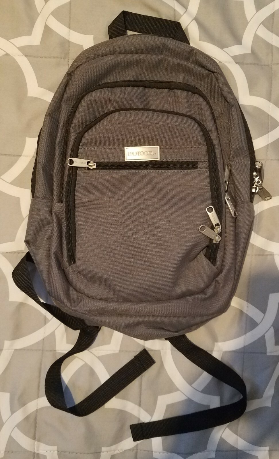 PROTOCOL GEAR BACKPACK - GRAY / STURDY / CANVAS / 10"W x 16"H x 4"D / 4 ...