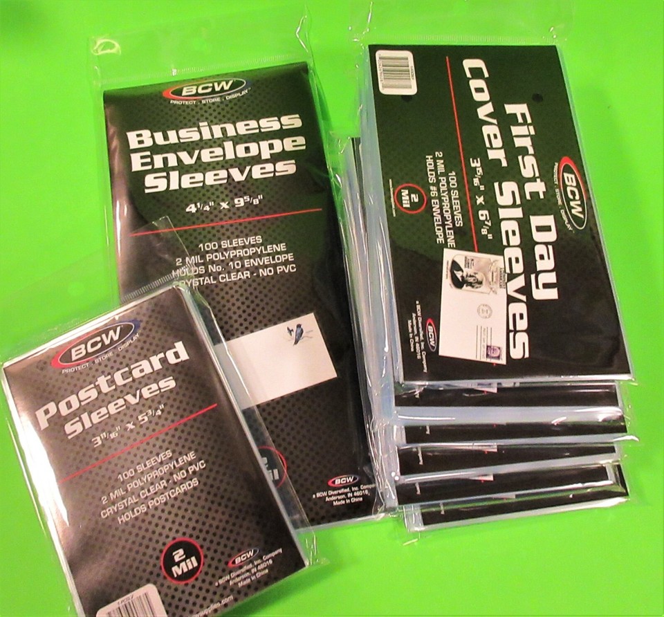 800 FIRST DAY COVER POLY SLEEVES, FOR #10, #6, AND POSTCARDS - BCW ...