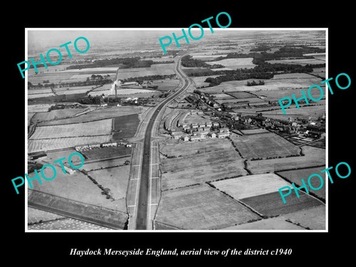 OLD 8x6 HISTORIC PHOTO HAYDOCK MERSEYSIDE ENGLAND DISTRICT AERIAL VIEW ...