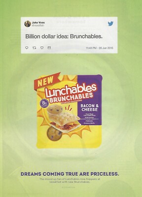 2019 Kraft Lunchables Brunchables Jake Voss Tweet print ad Food ...