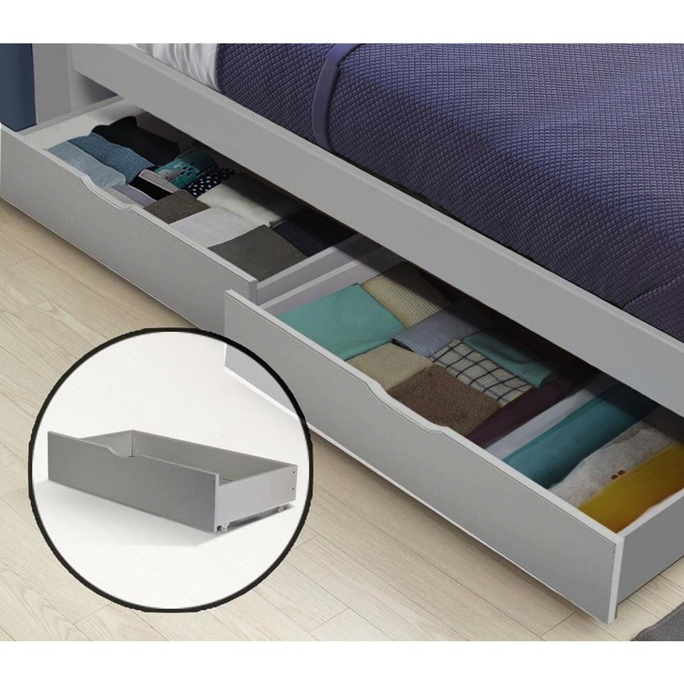 Under Bed Storage Drawers Grey Only Wooden Bed Frame Drawers Set of 2 ...