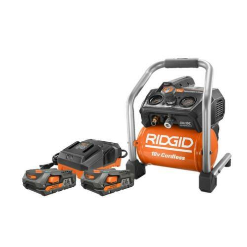 RIDGID Portable Air Compressor 1 Gal. 18-Volt Lithium-Ion Cordless ...