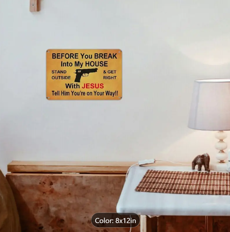 Before You Break House Faith and Safety: Wall Art Metal Sign Guardian ...