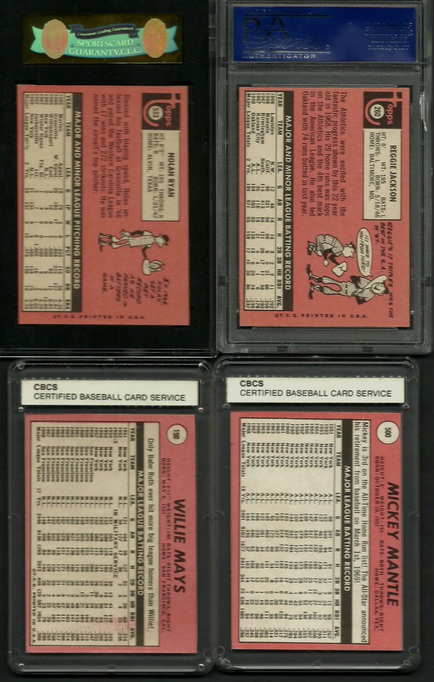 1969 TOPPS COMPLETE SET MANTLE RYAN JACKSON MAYS ROSE AARON BENCH PSA 7 ...