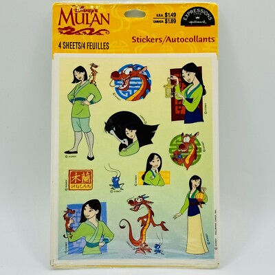 NEW Y2K Vintage Hallmark Disney Mulan and Mushu Stickers 4 Sheets ...