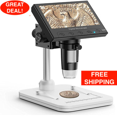 4.3” LCD Digital Microscope 1000X, USB Coin Microscope Error Coins W ...