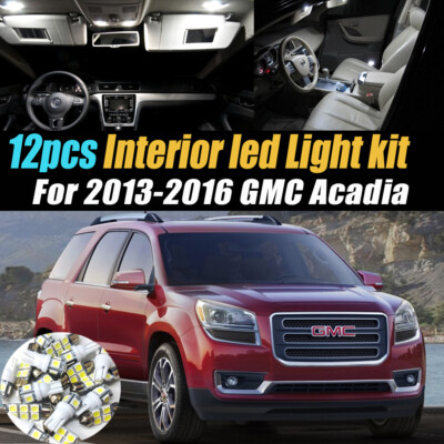12Pc Super White Car Interior LED Light Bulb Kit for 2013-2016 GMC ...