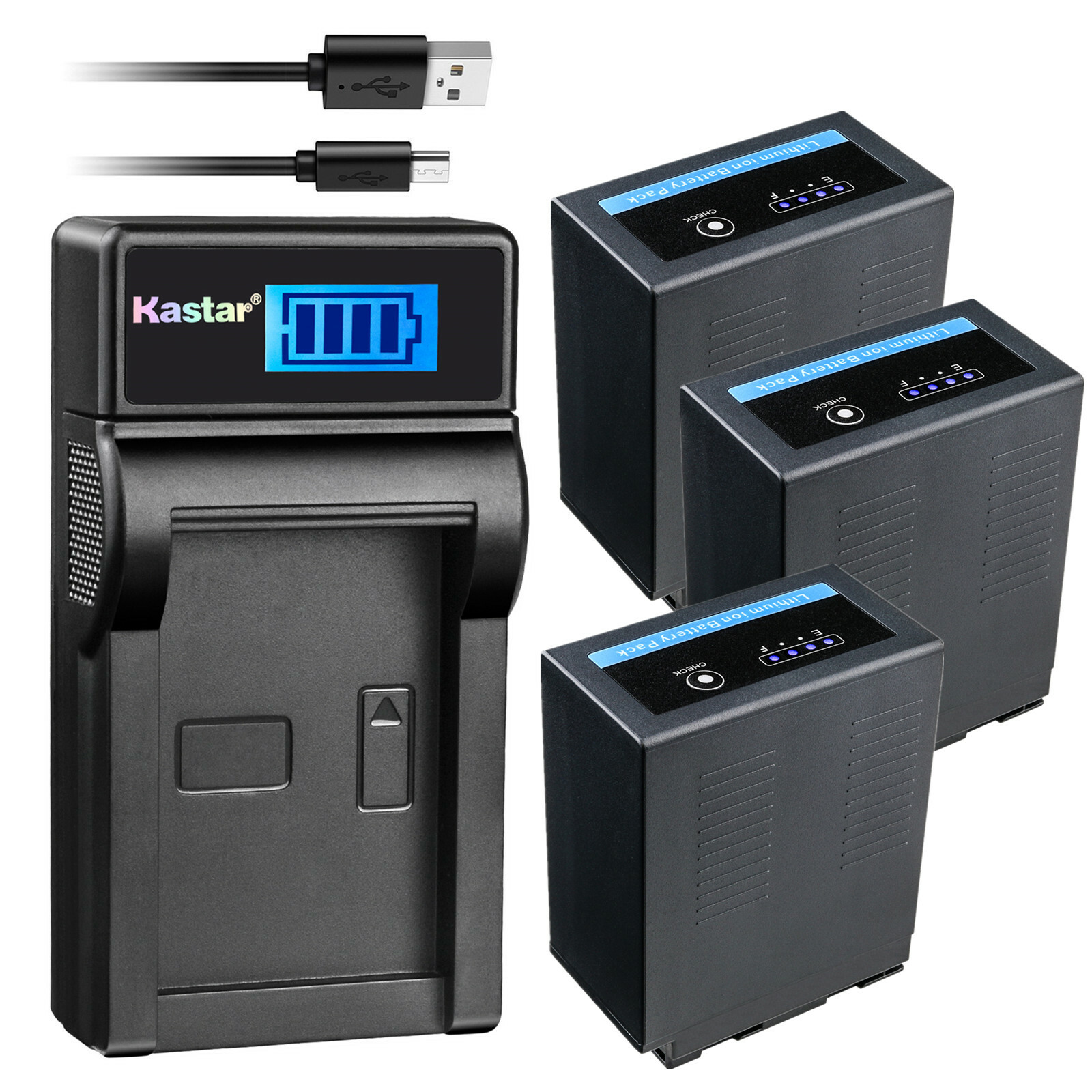 Kastar Battery LCD Charger for CGA-D54 D54s Pro Panasonic AG-DVX100E AG ...