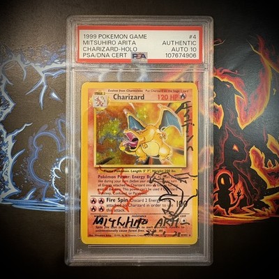 PSA AUTO 10 - 1999 Base Set Charizard Holo Mitsuhiro Arita Signed ...