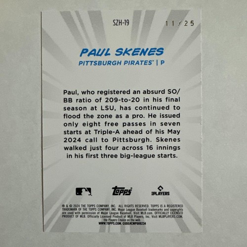 Paul Skenes topps2024 Japan edition 25 Siri | eBay