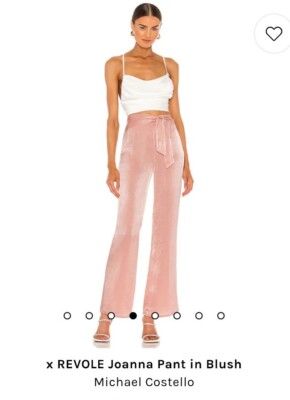 Michael Costello x Revolve Pink Semi-Sheer Relaxed Pants flared Leg SZ ...