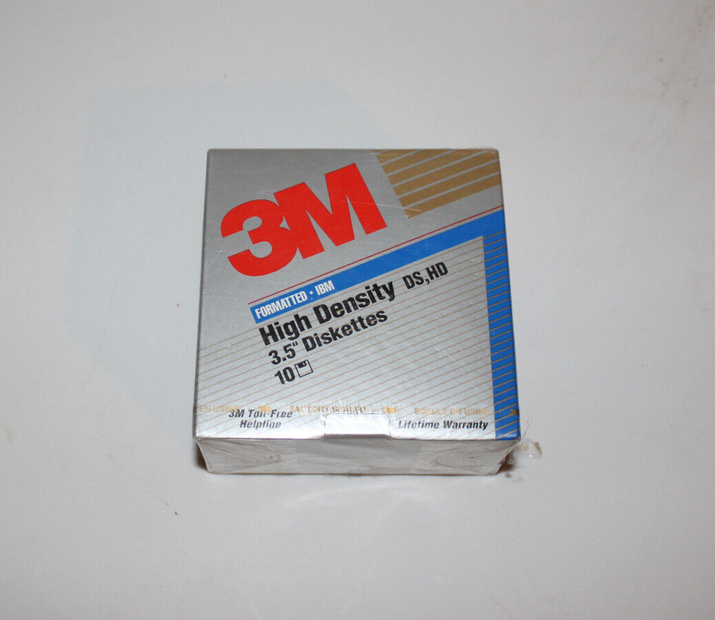 Floppy Disks 3M DS HD Diskettes 1.44 MB High Density 3.5" 10 Pack New ...