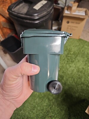 Rehrig Mini Waste Management Trash Cart Desk Military Green Cart | eBay