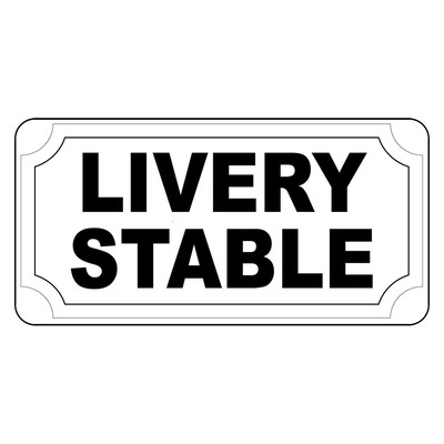 Livery Stable Black Retro Vintage Style Metal Sign - 8 In X 12 In With ...