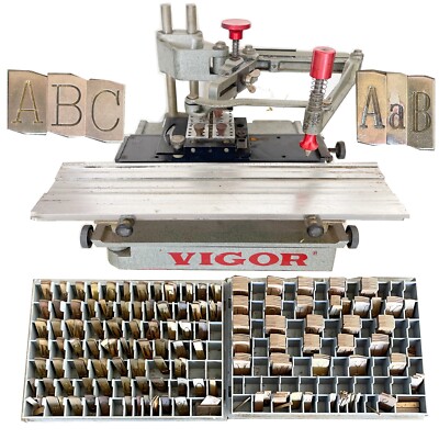 USED vigor FLAT ENGRAVING MACHINE ENGRAVER WITH 2 SETs OF LETTER | eBay