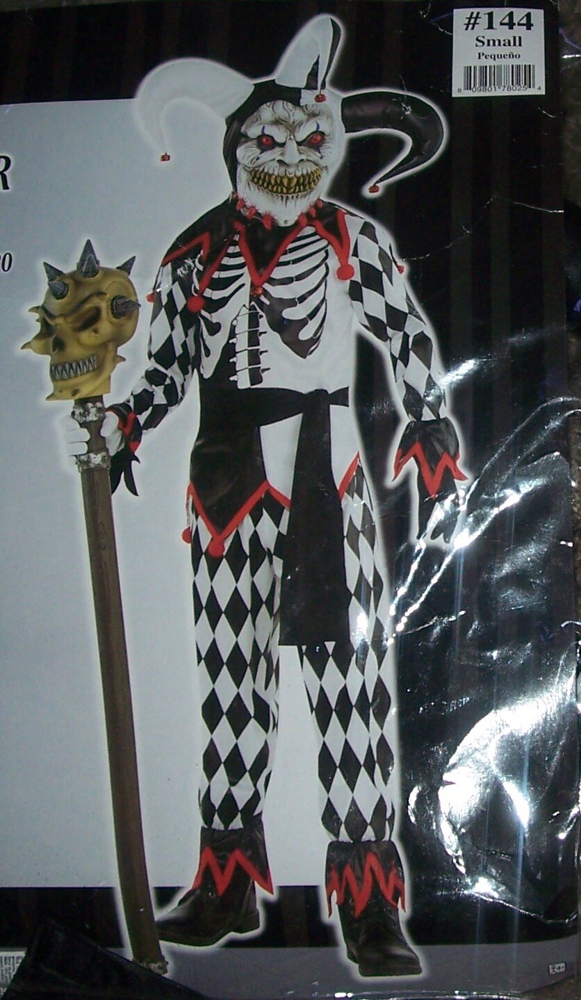 Sinister Jester Halloween Costume - 5 Pc Set - Small … - Gem
