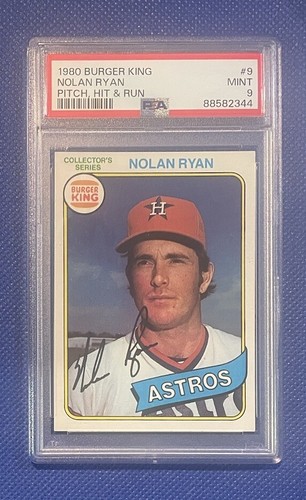 1980 Topps Burger King #9 NOLAN RYAN Graded PSA 9 Mint Vintage Baseball ...