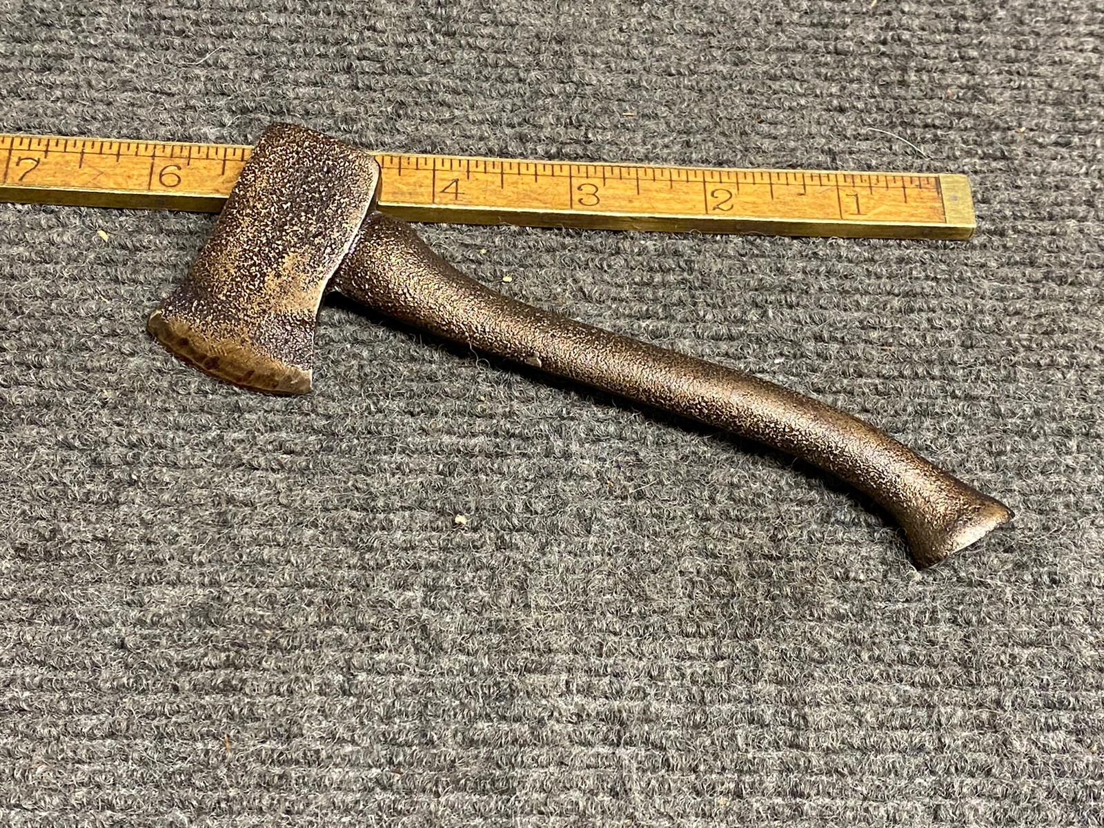 Rare Vintage Miniature Single Bit Axe With Bevels Cast Iron Unbranded ...